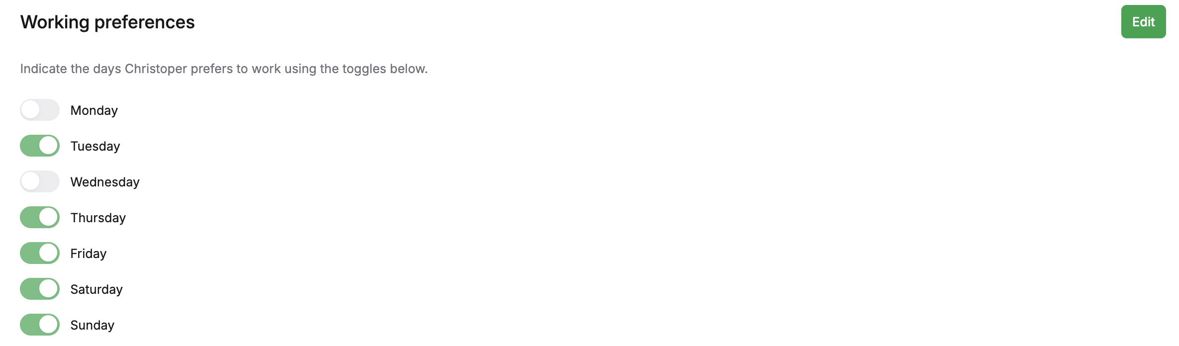 How do I set working preferences for my staff? – Sona Support