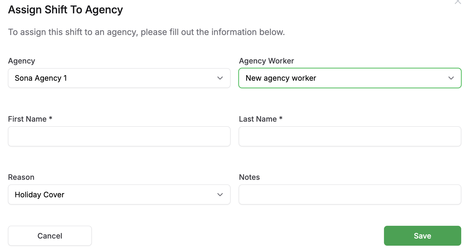 How do I assign shifts to a specific Agency? – Sona Support
