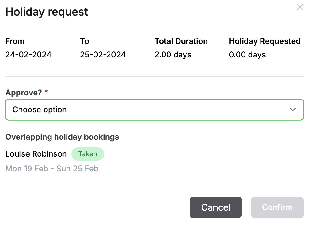 How do I review an employee's holiday request? – Sona Support