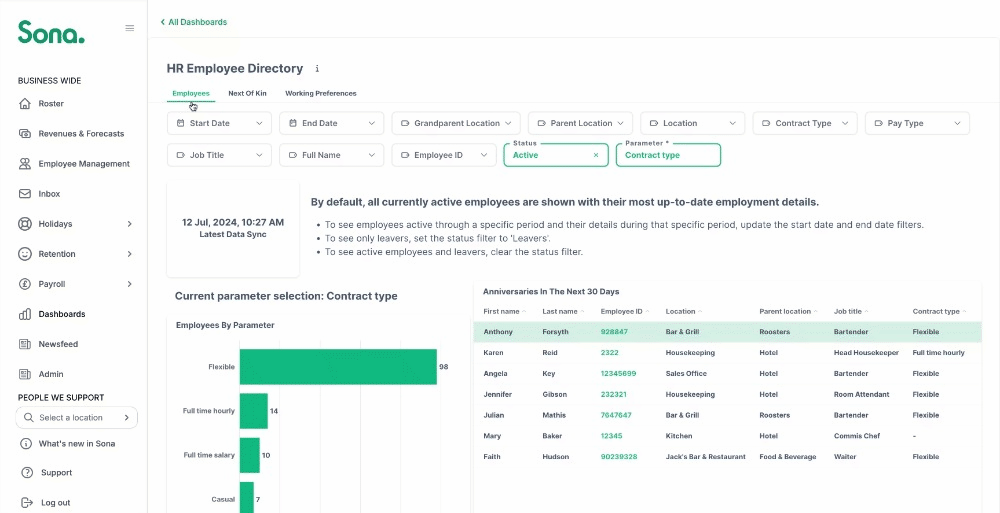 HR Employee Directory – Sona Support