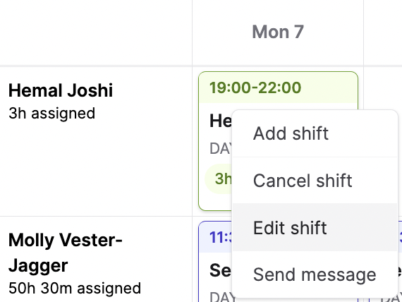 How do I remove a staff member from a shift or make a shift swap ...
